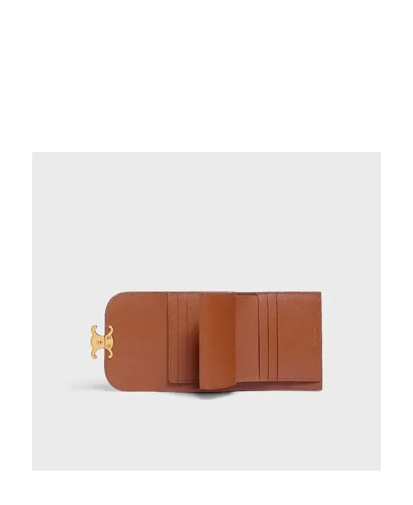 Celine Small Flap Wallet Triomphe In Shiny Smooth Lambskin