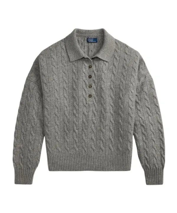 Polo Ralph Lauren Cable-knit Polo Collar Sweater - Grey