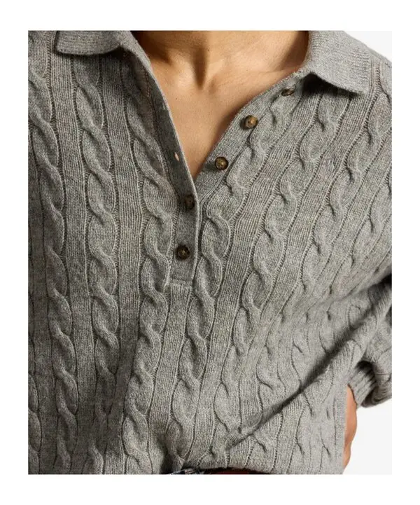Polo Ralph Lauren Cable-knit Polo Collar Sweater - Grey