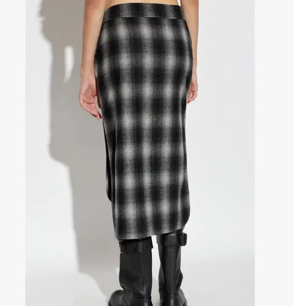 IRO PARIS Plaid Belted Midi Skirt