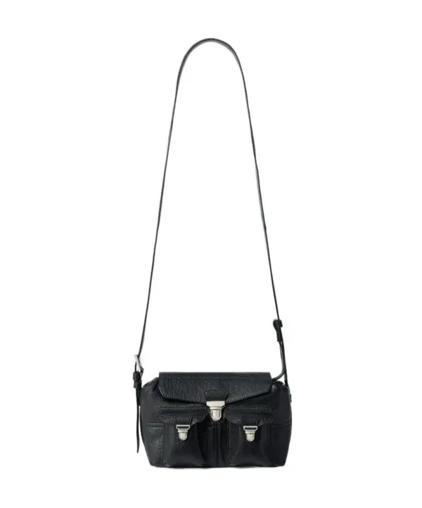 LEMAIRE Mini Soft Zipped Gear Bag In Bubble Lambskin - Black