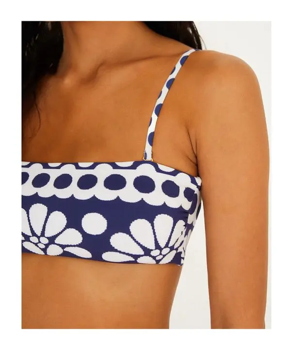 Farm Rio Blue Palermo Strapless Bikini Top