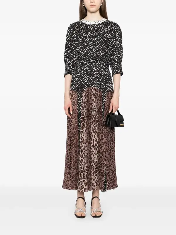 Rixo Meg Leopard Midi Dress