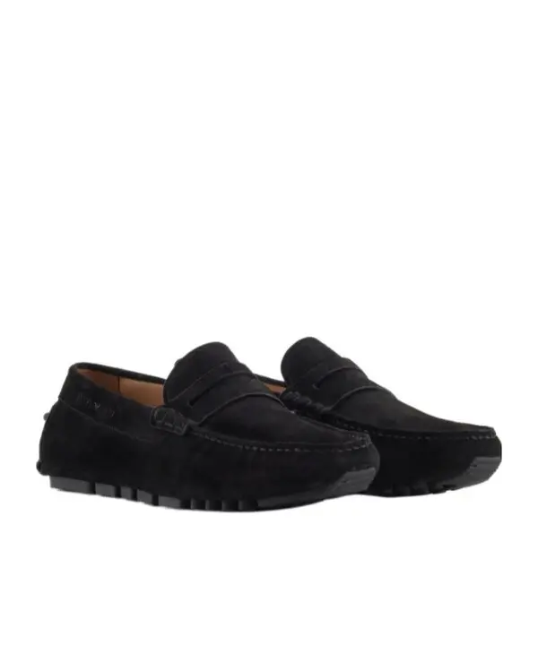 Emporio Armani Suede Penny Moccasins