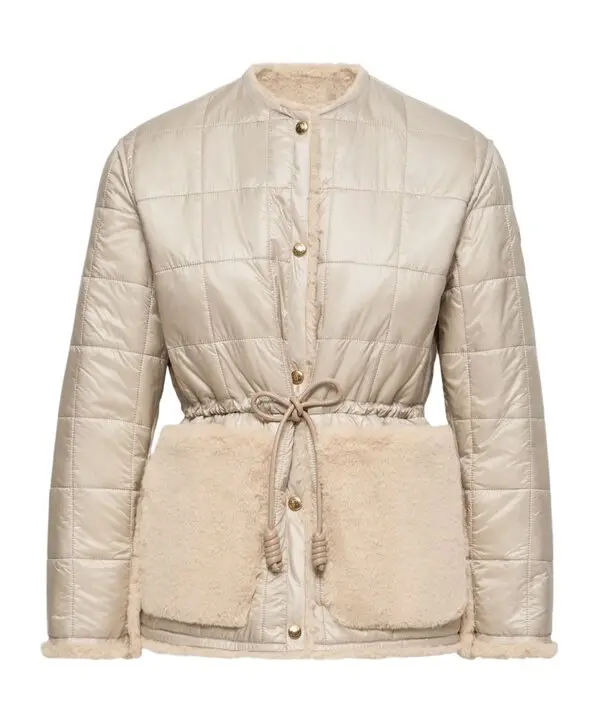 Moncler Tipule Reversible Short Padded Jacket - Light Beige
