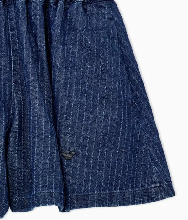 Emporio Armani Pinstripe Elasticated Mini Shorts