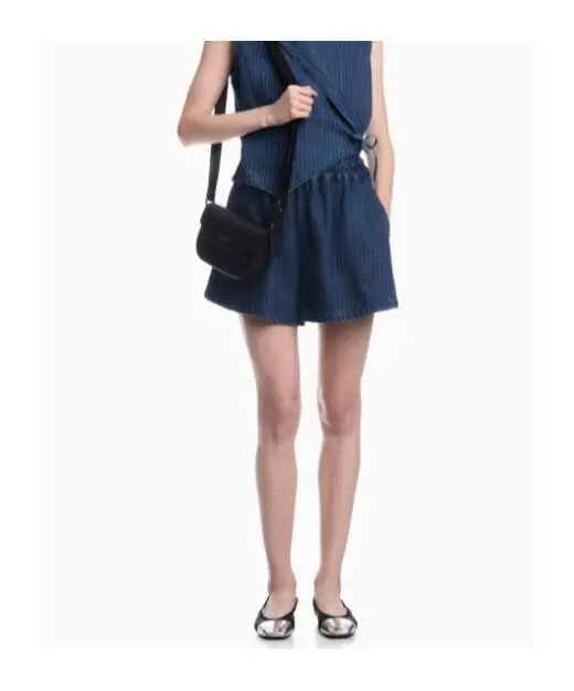 Emporio Armani Pinstripe Elasticated Mini Shorts