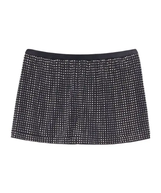 Alexander Wang Crystal Mid-rise Mini Skort - Black