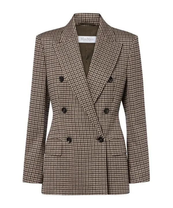 Max Mara Houndstooth Double-breasted Blazer