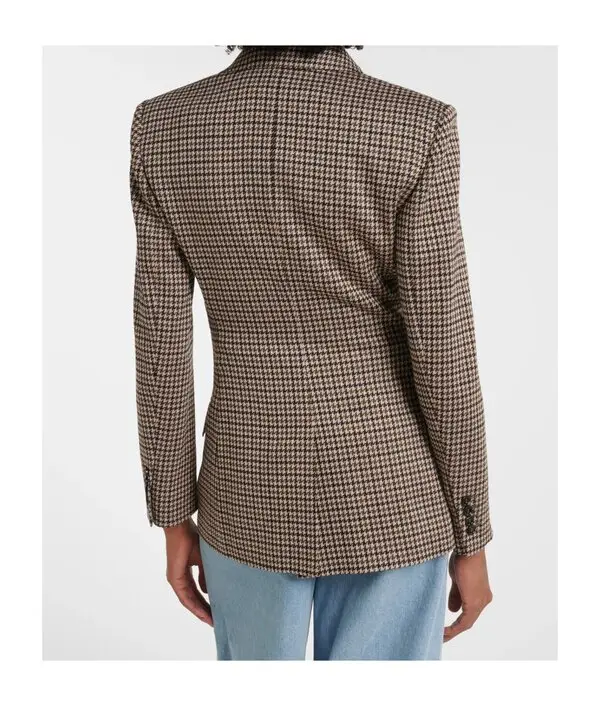 Max Mara Houndstooth Double-breasted Blazer