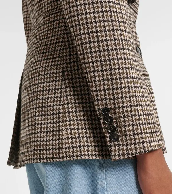 Max Mara Houndstooth Double-breasted Blazer