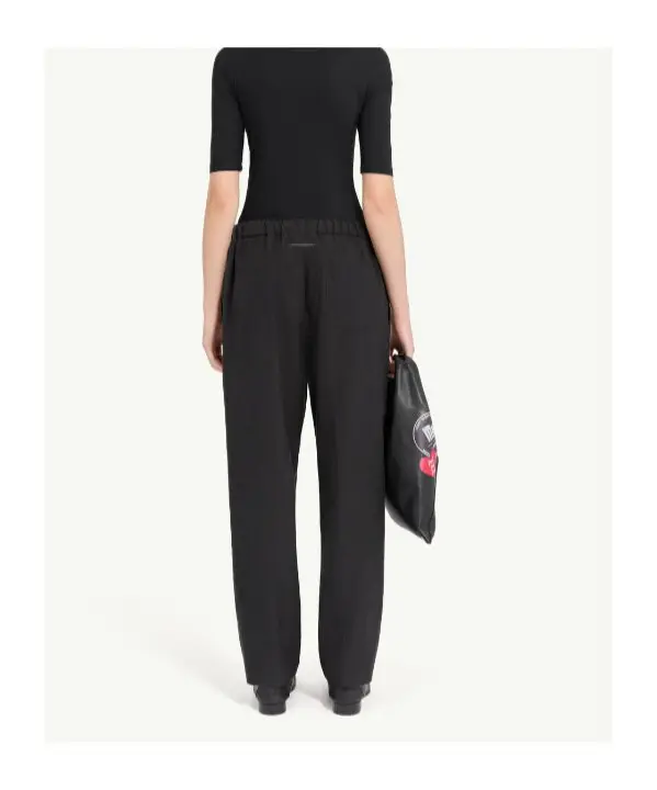 MAISON MARGIELA Drawstring Wool Shirting Trousers