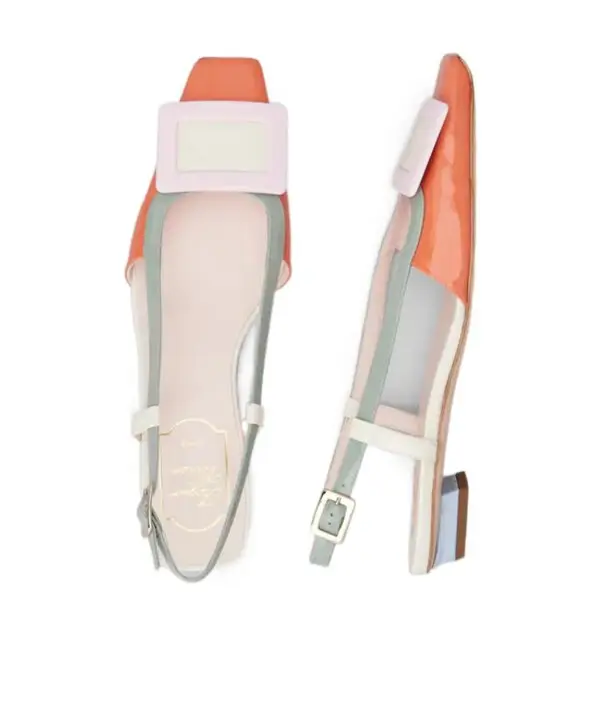 ROGER VIVIER Belle Vivier Slingback Ballerinas In Patent Leather - Multicolour