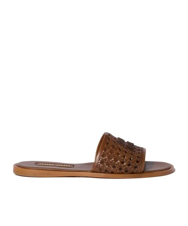 Miu Miu Woven Leather Slides