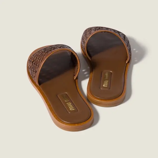 Miu Miu Woven Leather Slides