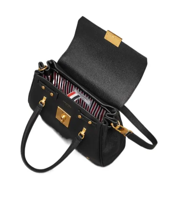Thom Browne Small Bolton Leather Tote Bag