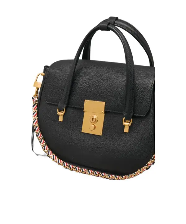 Thom Browne Small Bolton Leather Tote Bag