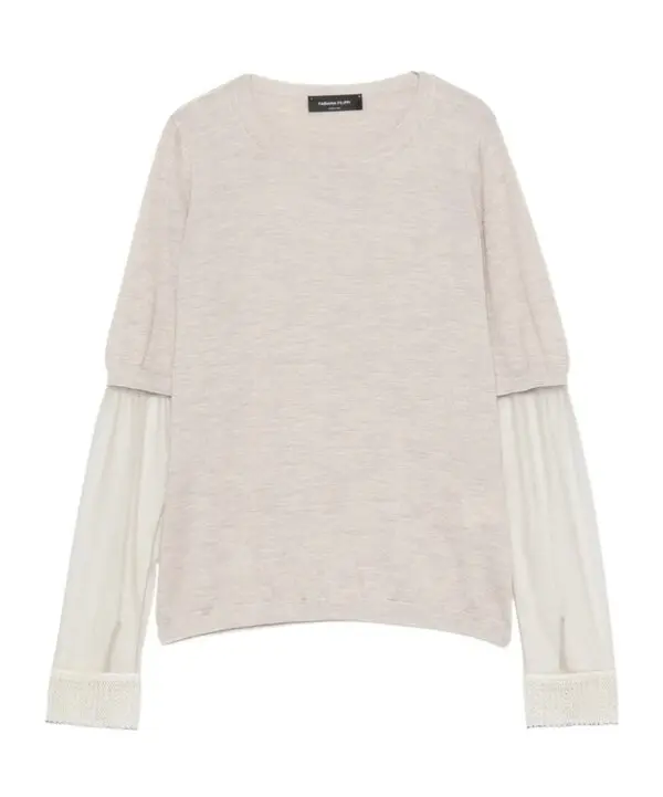 Fabiana Filippi Long Sleeve Crew Neck Sweater