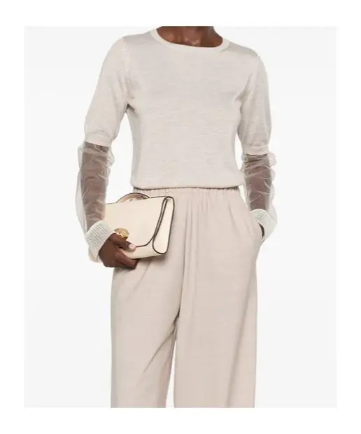 Fabiana Filippi Long Sleeve Crew Neck Sweater