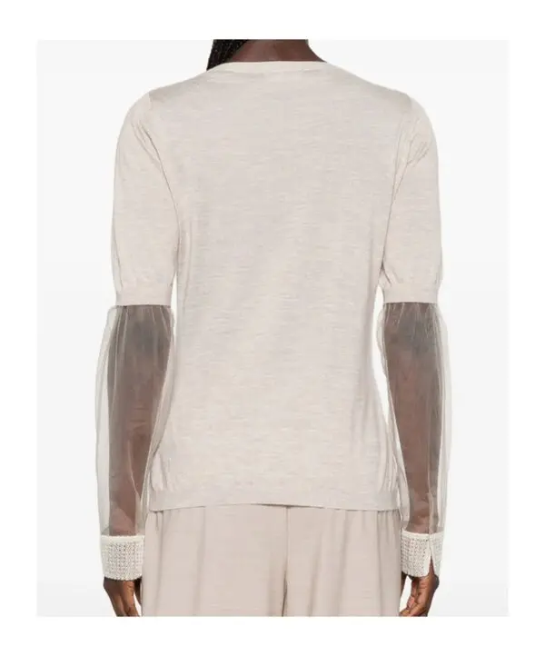 Fabiana Filippi Long Sleeve Crew Neck Sweater