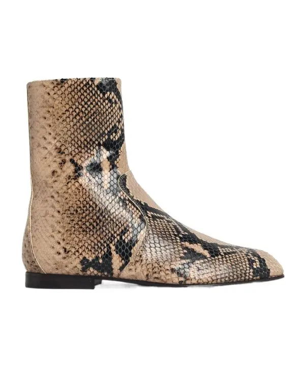 Khaite Colt Round Toe Ankle Boots - Nude