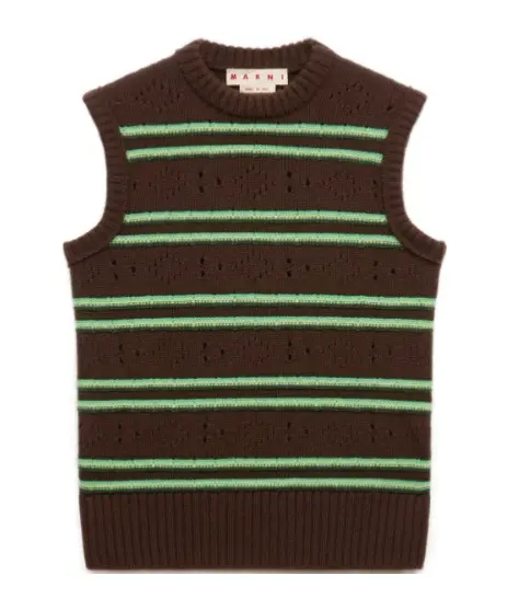 Marni Openwork Knit Vest - Brown