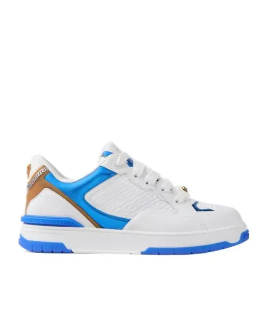 Versace Biggie Basket Leather Sneakers - Whiteblue