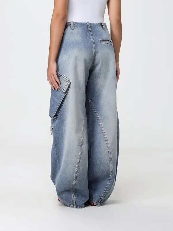 Alaïa Faded-effect Denim Cargo Pants - Faded Blue