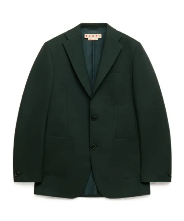 Marni Single-breasted Technical Twill Jacket - Deep Green
