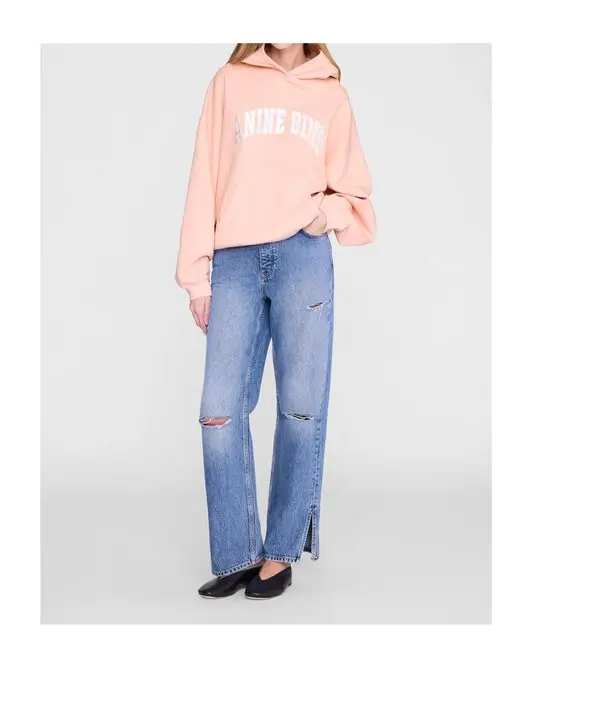 ANINE BING Long-sleeved Hooded Sweatshirt With Lettering