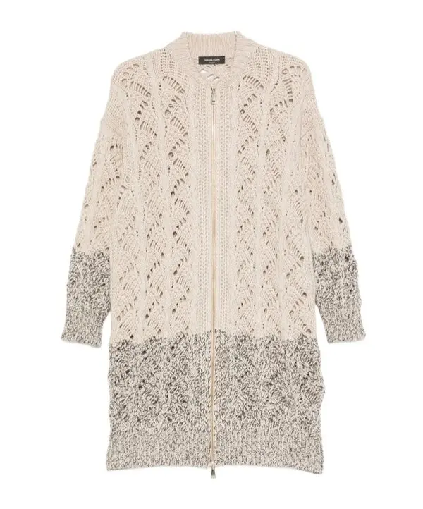 Fabiana Filippi Long-sleeved Zip-up Cardigan - Neutrals