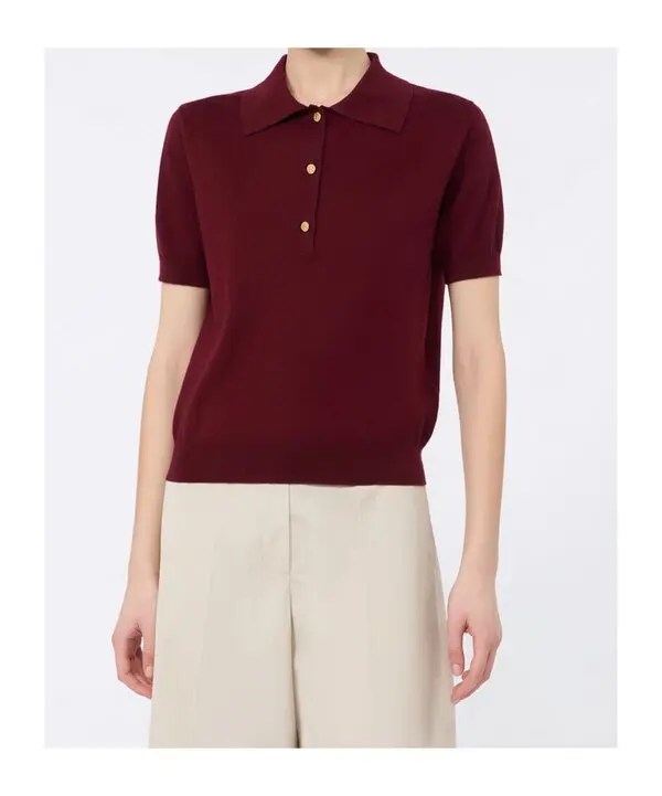 Max Mara Smmpomposa Short-sleeved Knitted Polo Shirt