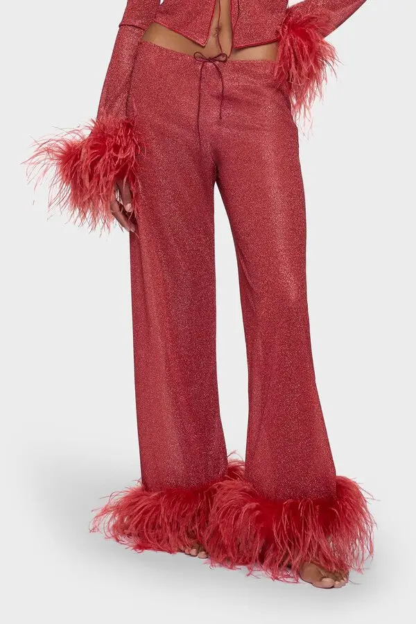 Oseree Feather Casual Pants