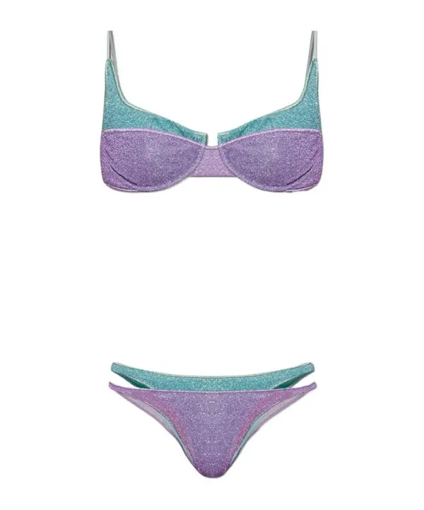 Oseree Color-blocked Bikini Set - Purple