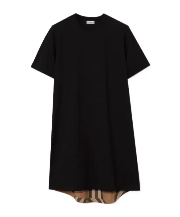 Burberry Check Panel Cotton T-shirt Dress