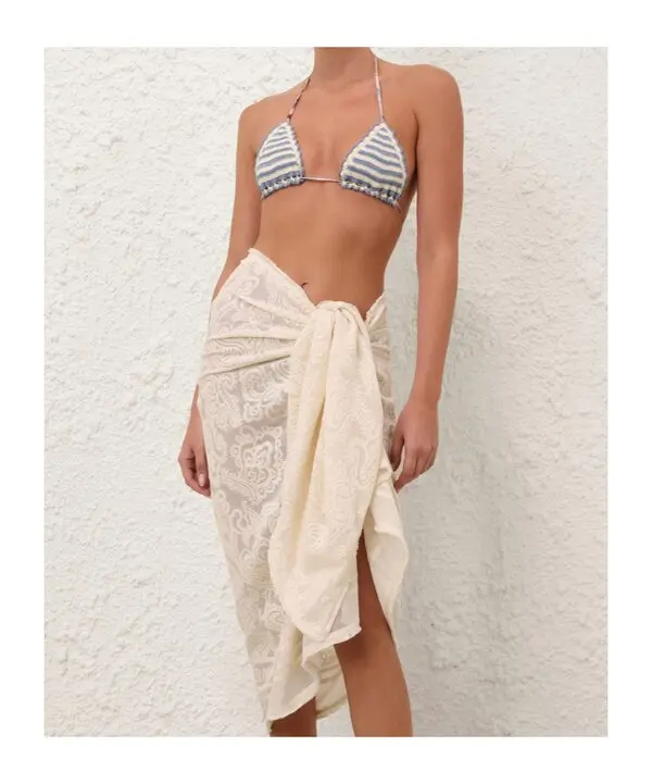 Zimmermann Embroidered Fringed Pareo