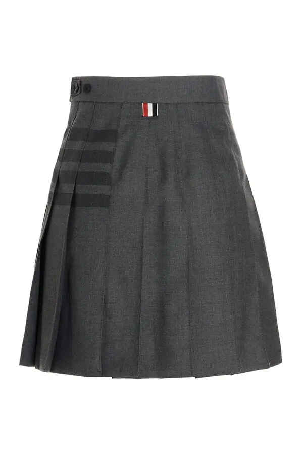Thom Browne 4 Bar Striped Pleated Mini Skirt