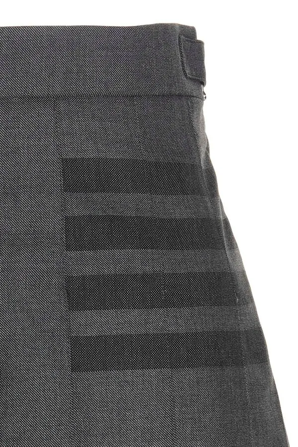 Thom Browne 4 Bar Striped Pleated Mini Skirt