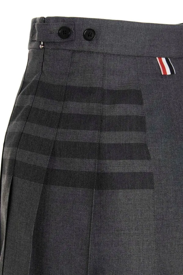 Thom Browne 4 Bar Striped Pleated Mini Skirt