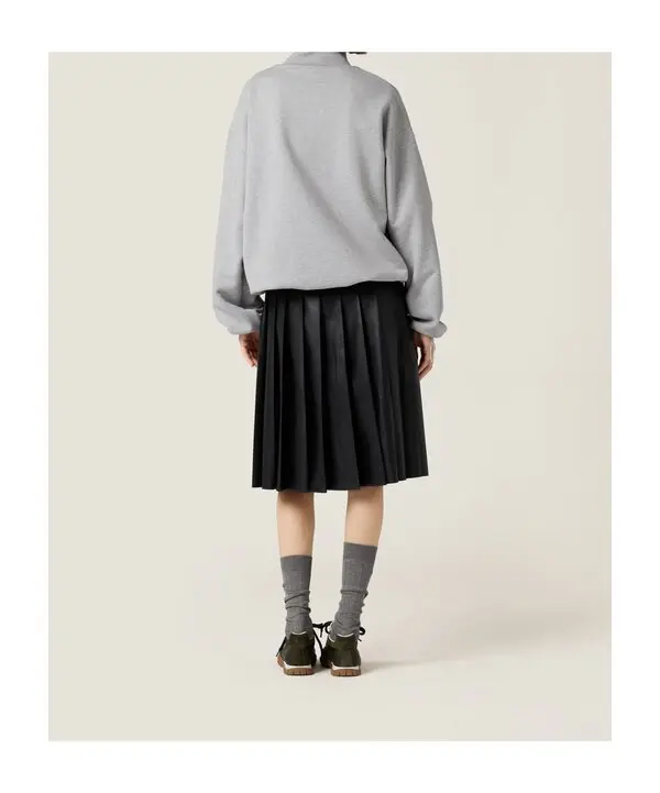 Miu Miu Cotton Fleece Zip-up Sweatshirt - Grey