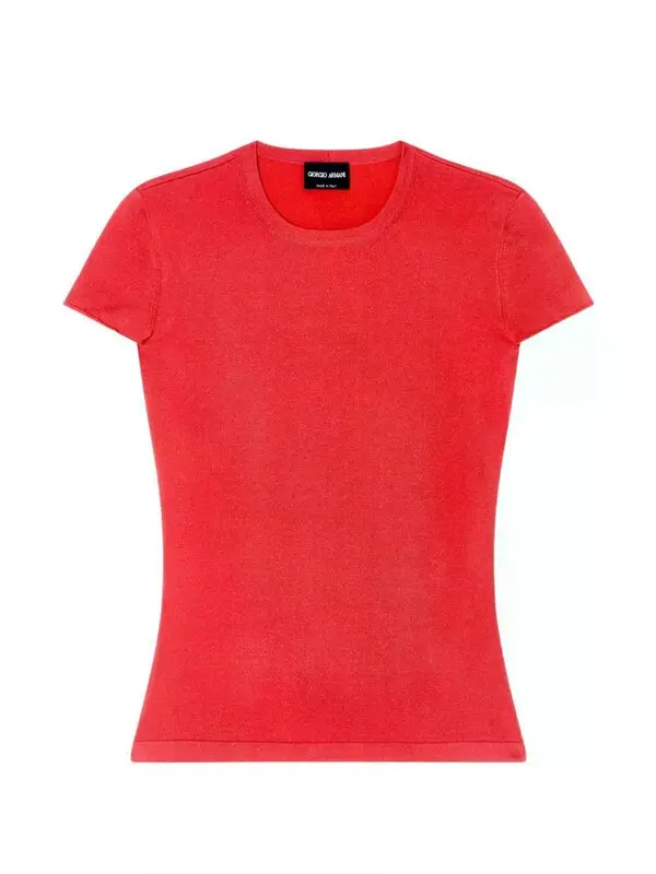 Giorgio Armani Fine-knit Short-sleeve Top - Red