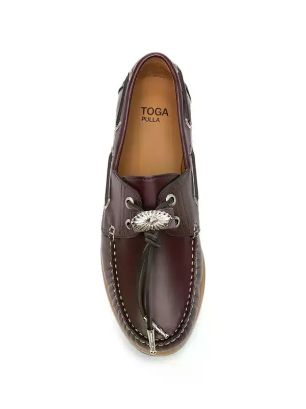 Toga Embellished Leather Loafers
