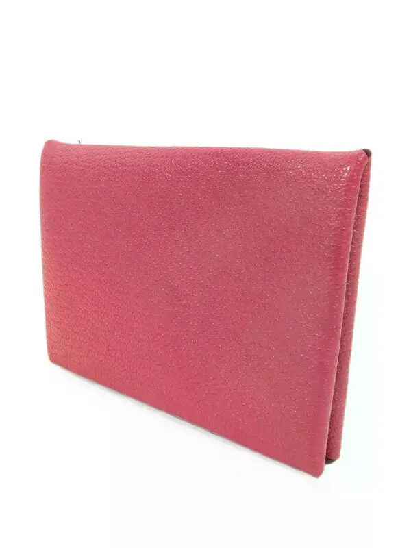 Hermès Calvi Leather Card Case - Pink