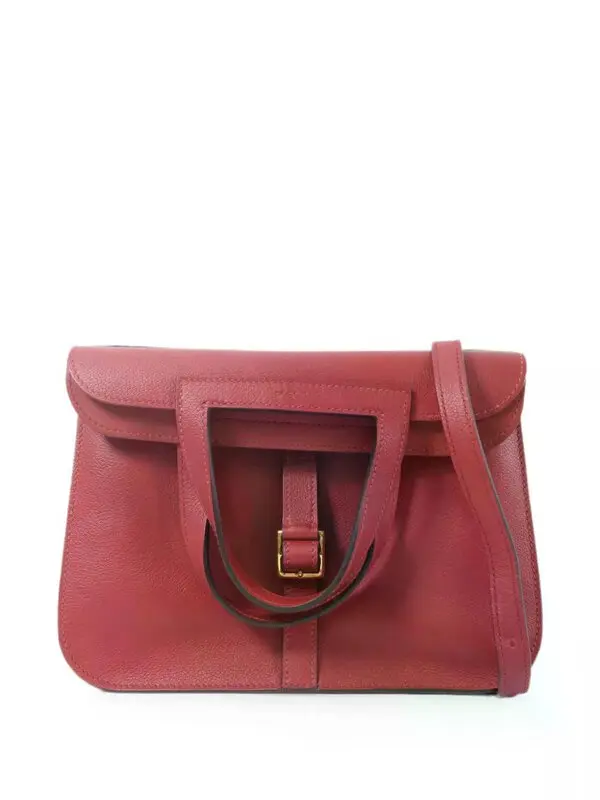 Hermès Halzan Leather Tote Bag - Red
