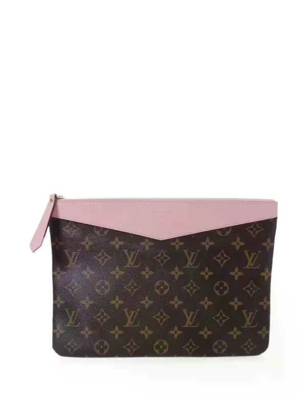 LOUIS VUITTON Monogram Canvas Clutch Bag - Brown