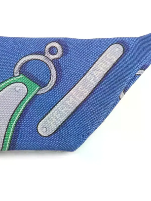 Hermès Buckle-print Silk Scarf - Blue