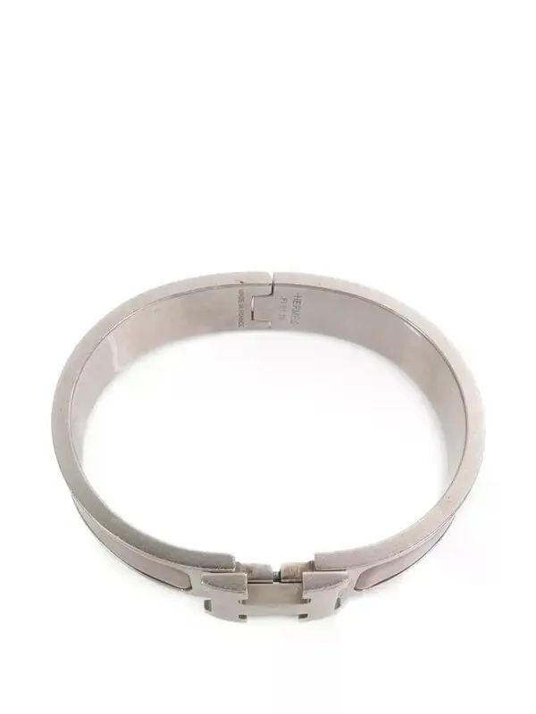 Hermès Tone Enamel H Clasp Hinged Bracelet