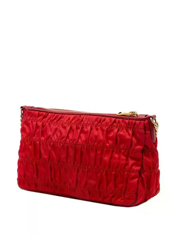 Prada Tessuto Gaufre Crossbody Bag - Red