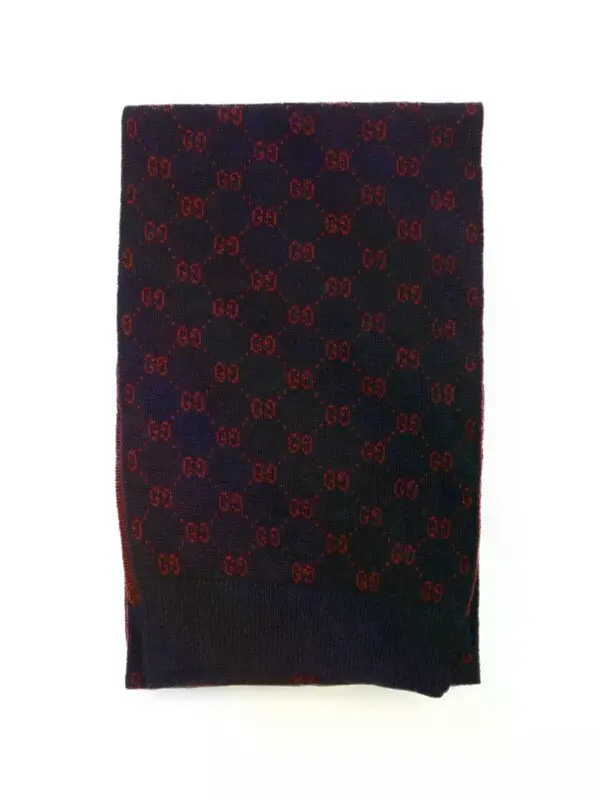 Gucci Gg Monogram Scarf - Red