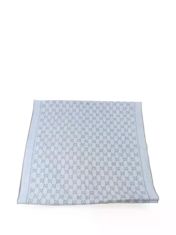 Gucci Gg Monogram Wool Scarf - Blue